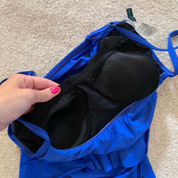 Aqua Green | Swim | Royal Blue Solid Ruffle One Piece Swimsuit | Poshmark